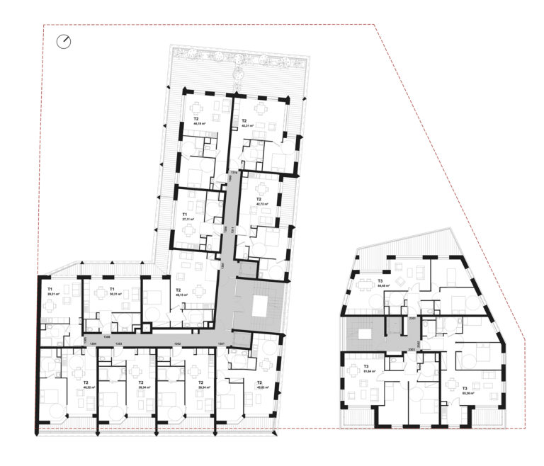 88 logements sociaux en structure mixte : briques et bois – MDNH